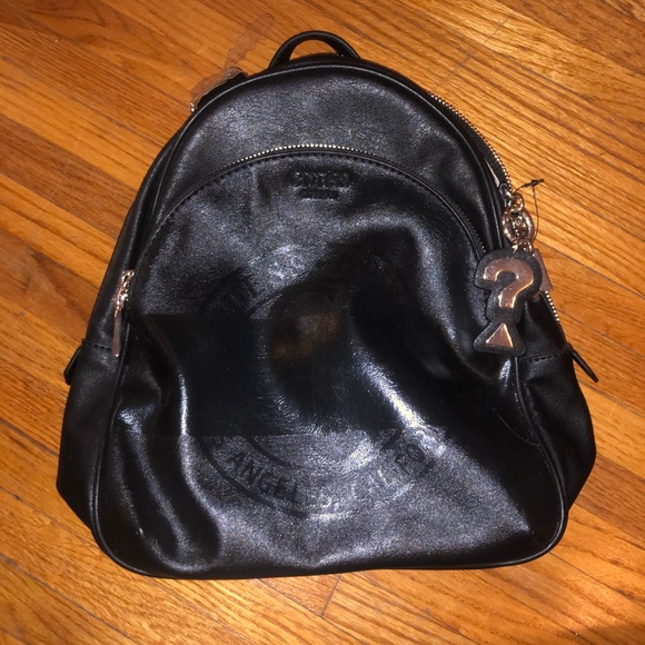 Guess | Bags | Guess Black Leather Backpack | Poshmark
